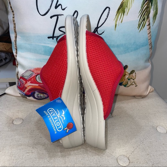 Fly Flot | Shoes | Fly Flot Nwt Red Comfort Soft Wide Fit Mule Sandals ...